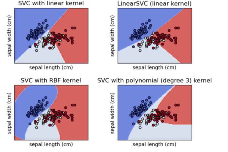IrisデータセットのSVM分類の相違の図示 - Python パレット